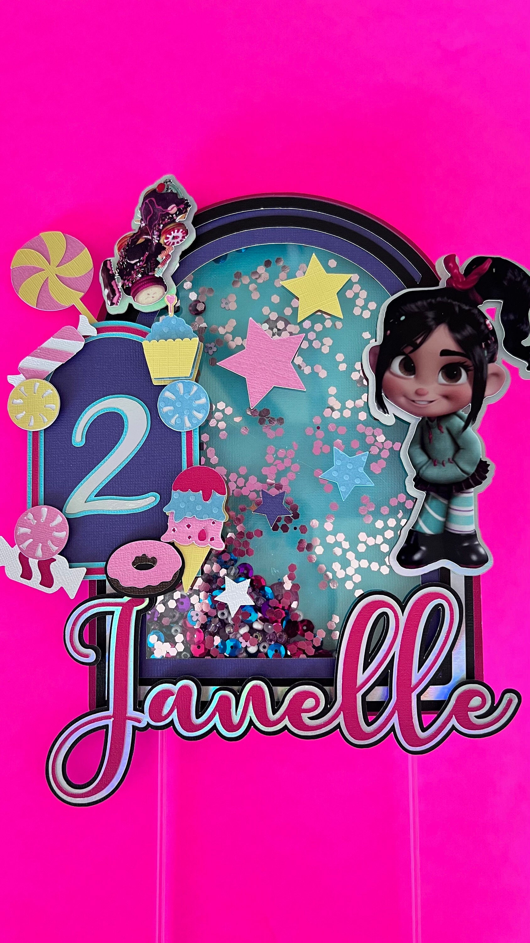 Vanellope Cake Topper, Wreck-it Ralph Birthday Decoration, Disney ...