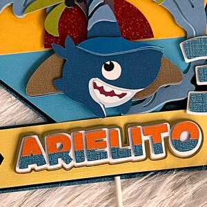 Personalized Sharkdog Cake Topper, Custom Birthday Party Decoration by ...