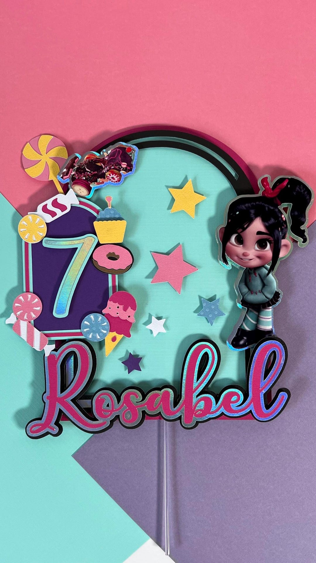 Vanellope Cake Topper, Wreck-it Ralph Birthday Decoration, Disney ...