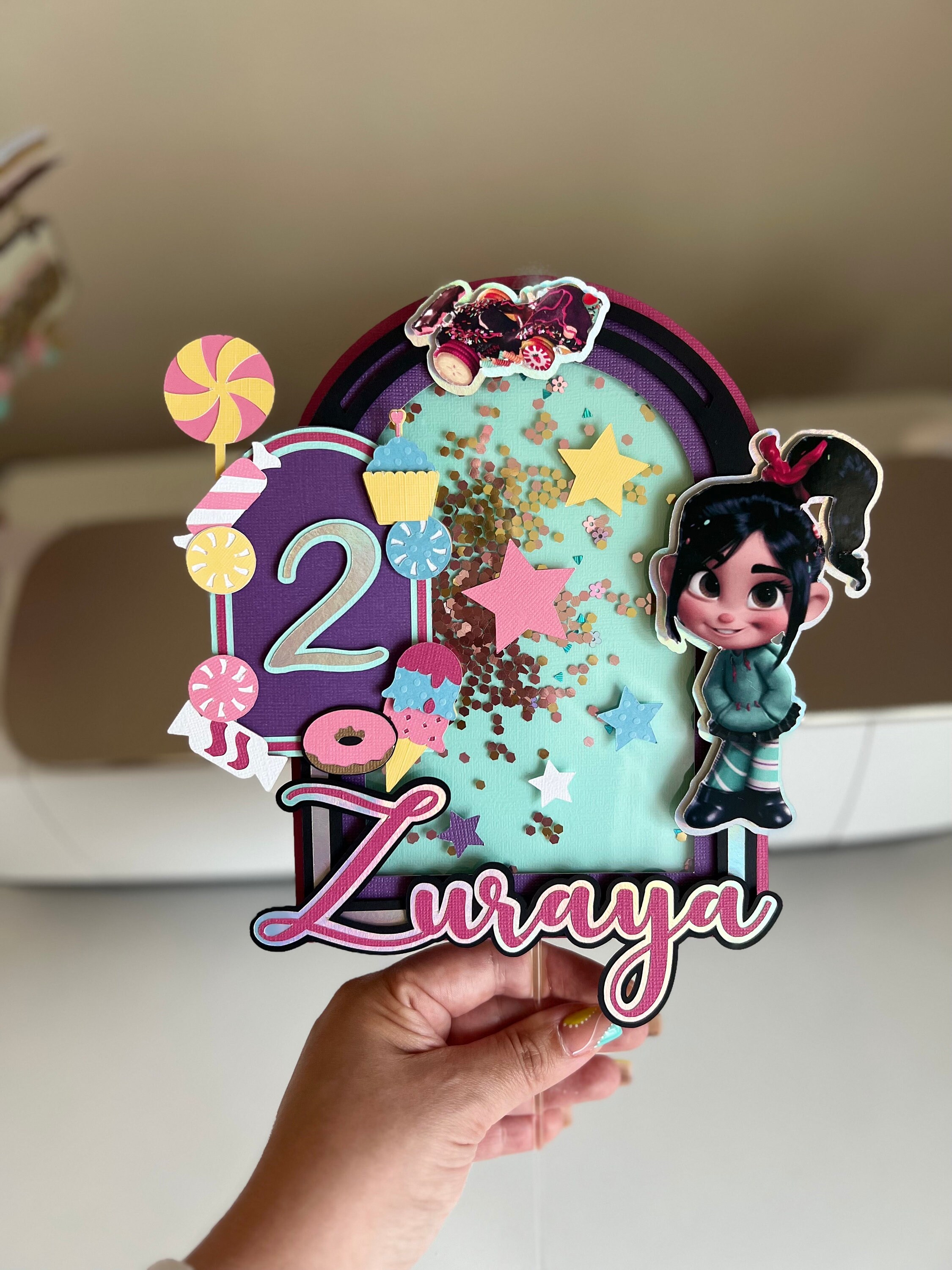 Vanellope Cake Topper, Wreck-it Ralph Birthday Decoration, Disney ...