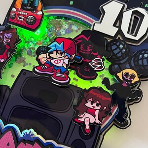 Friday Night Funkin Birthday Cake Topper, FNF Theme Party Supplies by ...