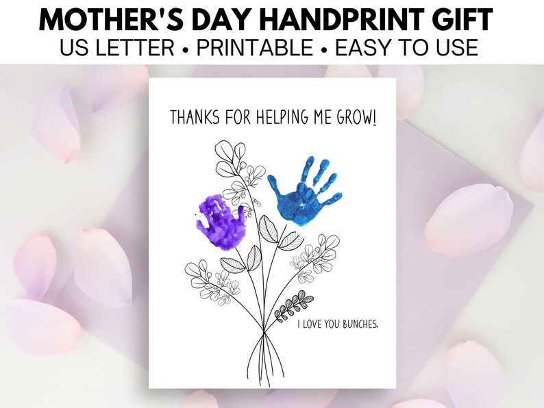 DIY Mother's Day Handprint Craft for Toddler - Etsy