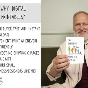 Printable Father's Day Card, Funny Father's Day Card, Fish Pun Card for Dad, No DE-BAIT Fishing ...