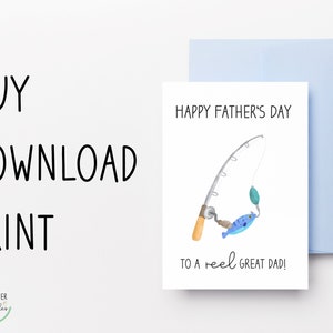 Printable Father's Day Card, Funny Father's Day Card, Printable Card, Fish Pun Card for Dad ...