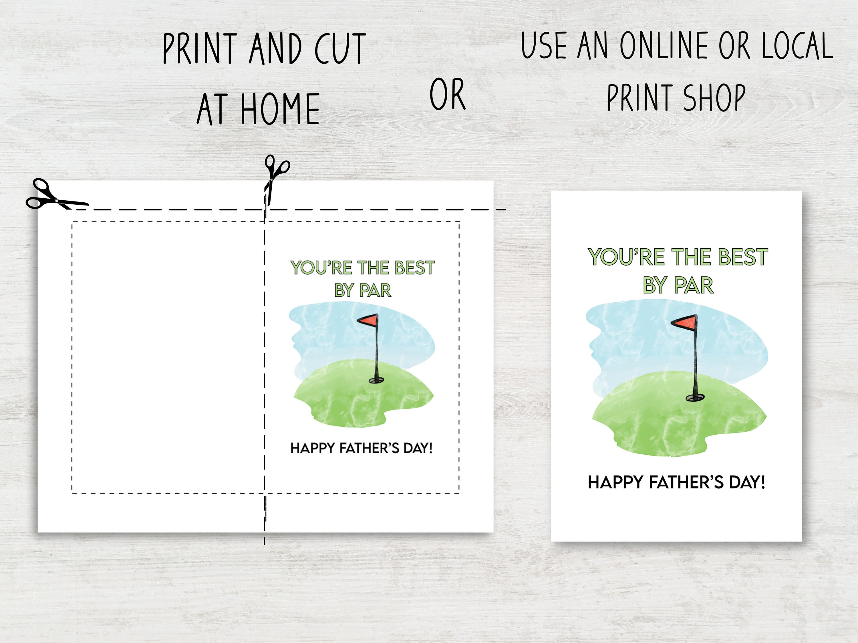 You're the Best by Par Card, Printable Happy Father's Day Card, Golf ...