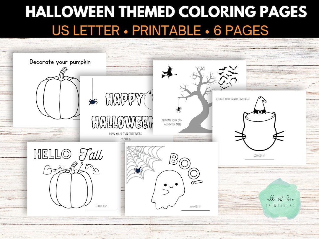 Halloween Coloring Pages, Kids Halloween Fall Coloring Pages, Preschool ...