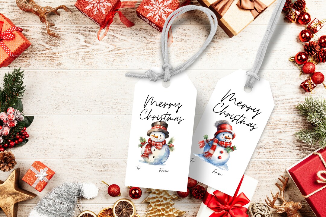 Snowman Christmas Gift Tags, Printable, Instant Download - Etsy