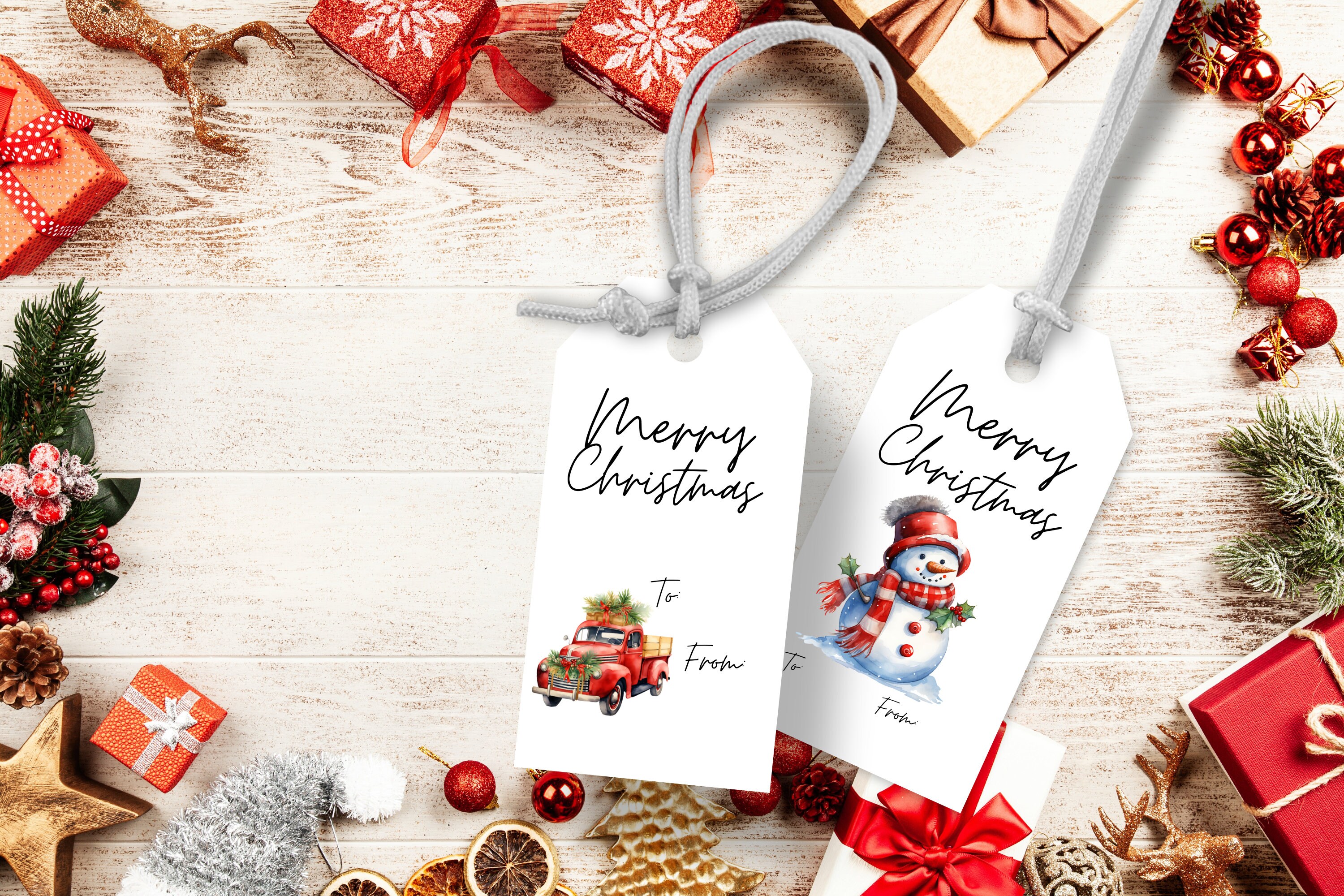 Classic Christmas Gift Tags, Printable, Instant Download - Etsy