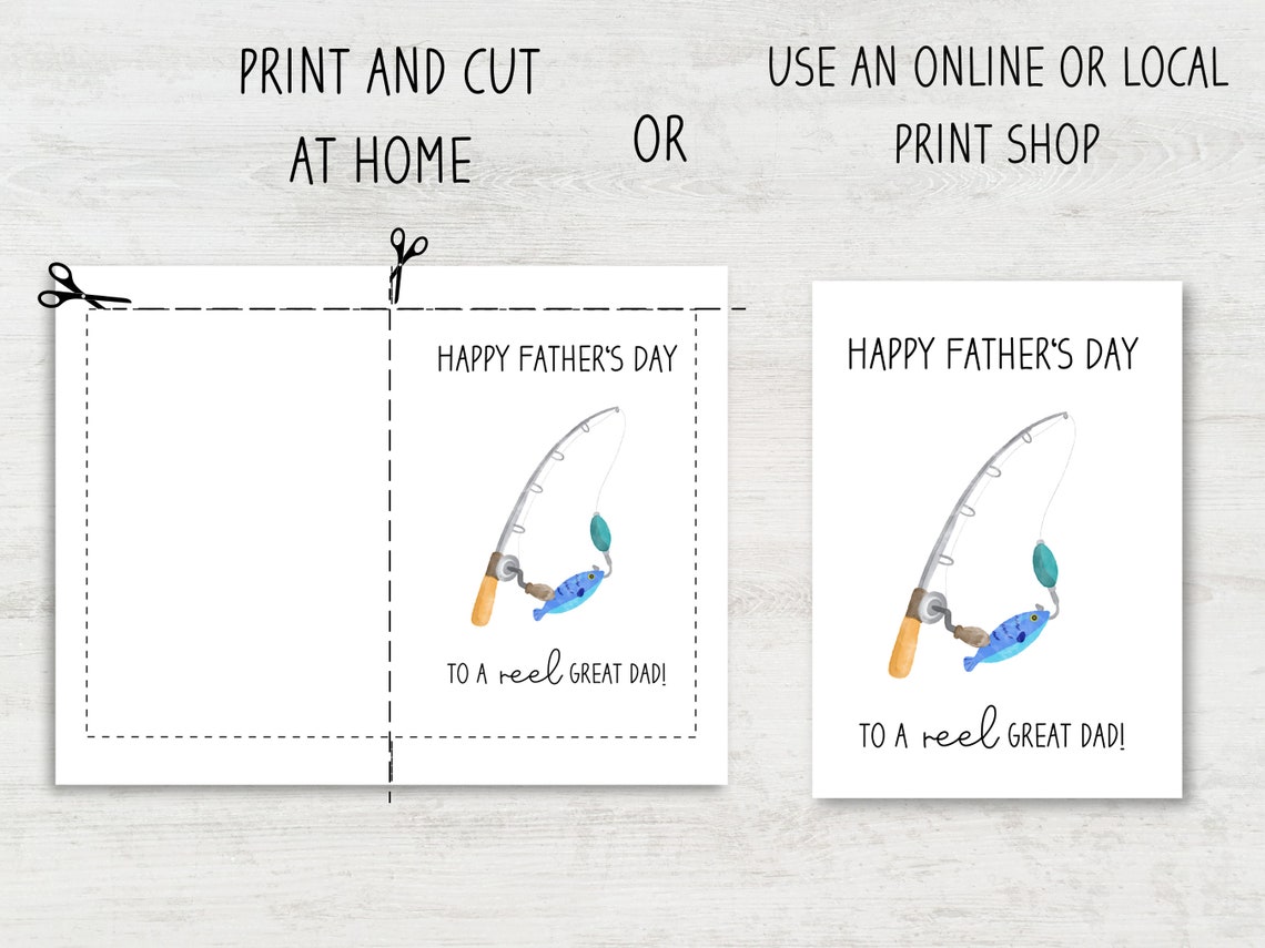 Printable Father's Day Card, Funny Father's Day Card, Printable Card, Fish Pun Card for Dad ...