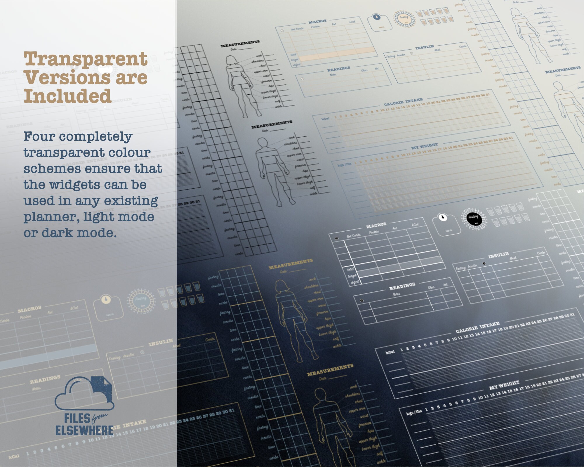 Diet & Weight Widgets PNG Inserts for Existing Digital - Etsy