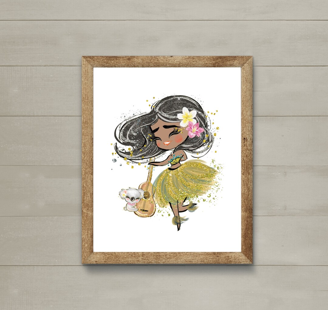 Tropical Hawaiian Luau Girl Wall Prints/digital Download/tropical ...