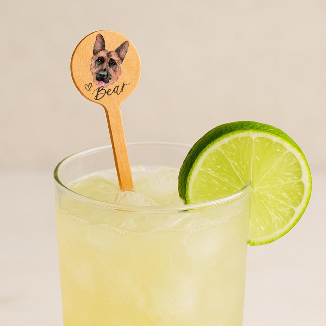 6 Inch Wedding Pet Drink Stirrers- Round Top - Color Printing - Etsy