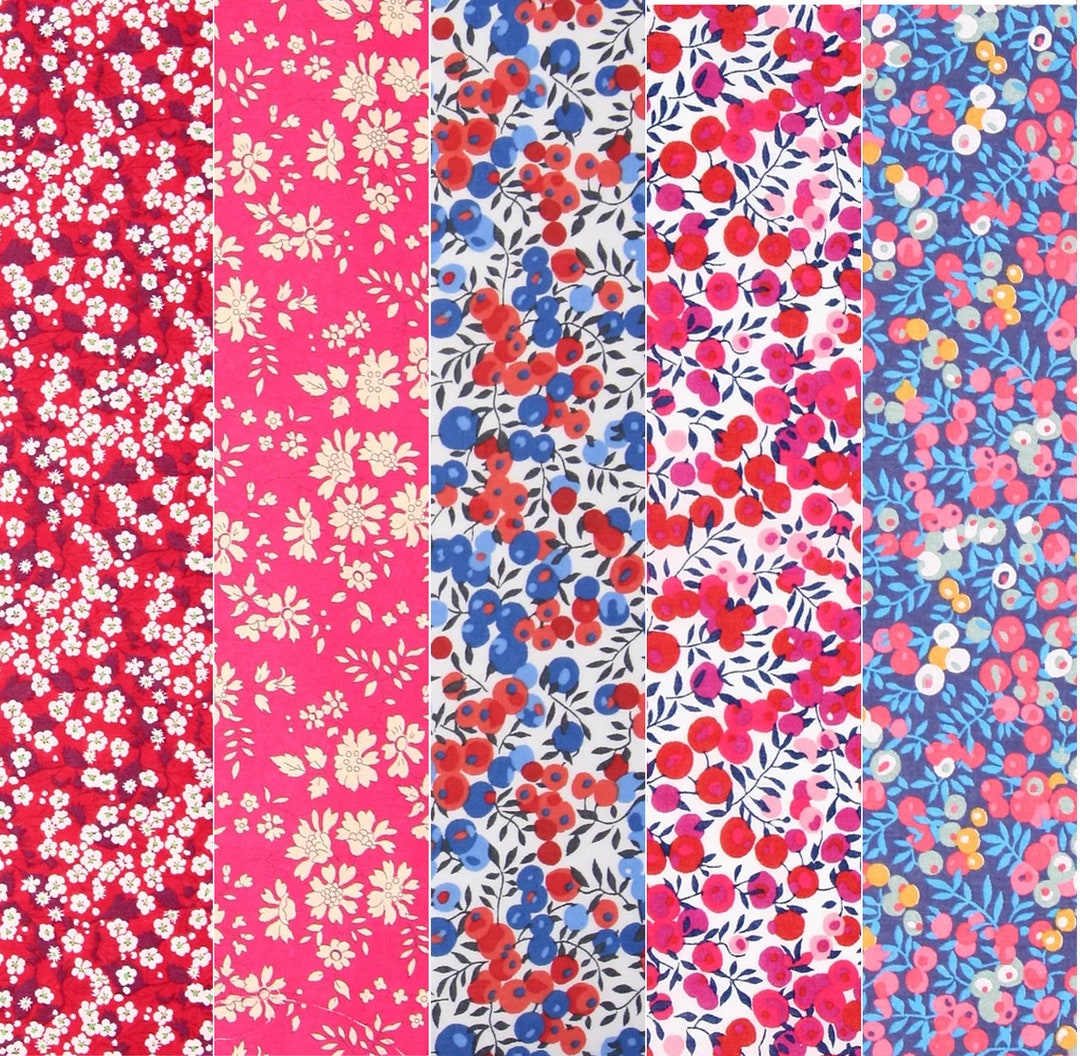 5 Pack Bundle Liberty Fabric Tana Lawn christmas Berries and Buds - Etsy