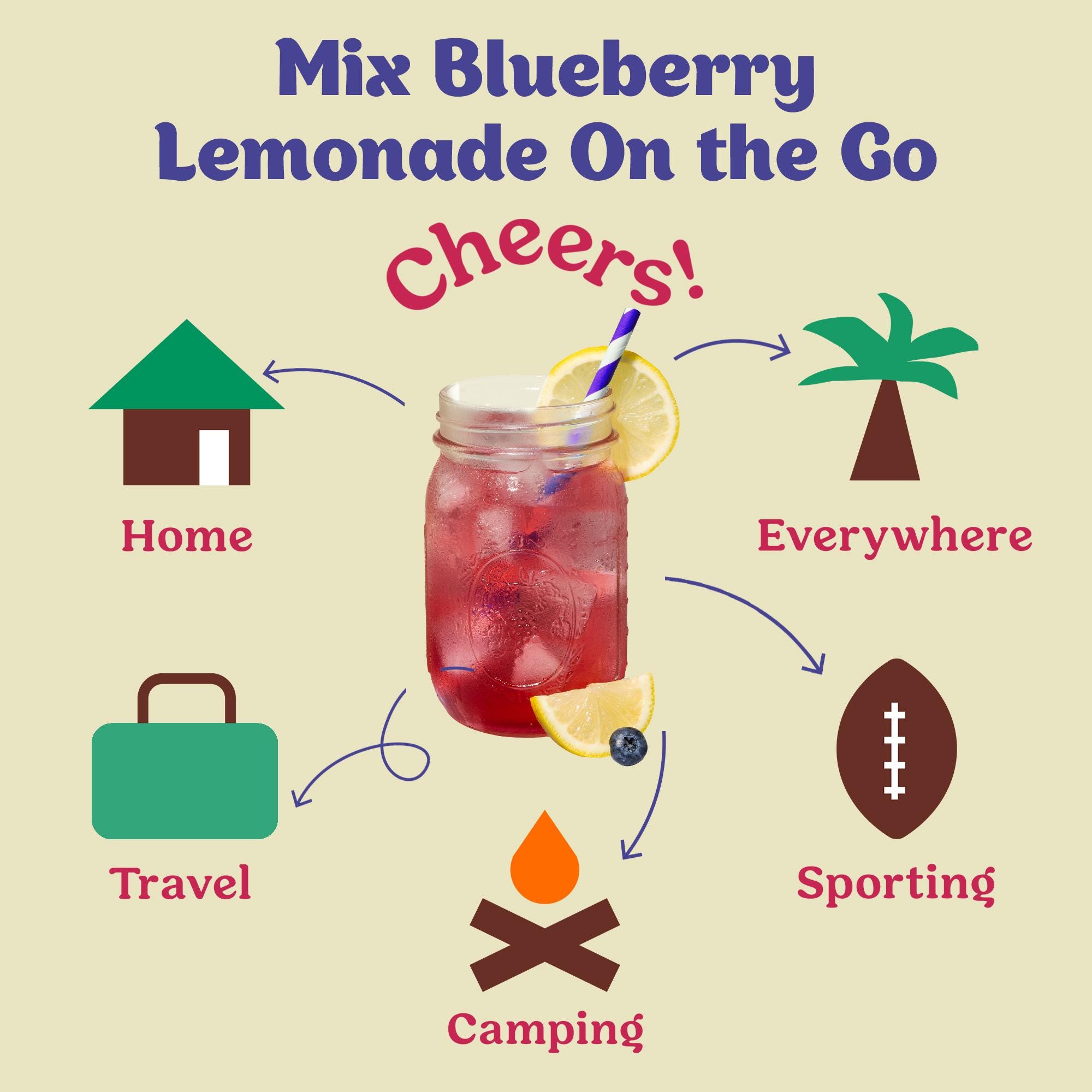 Craftmix Cocktail Mix Blueberry Lemonade Flavor Skinny Natural Low ...