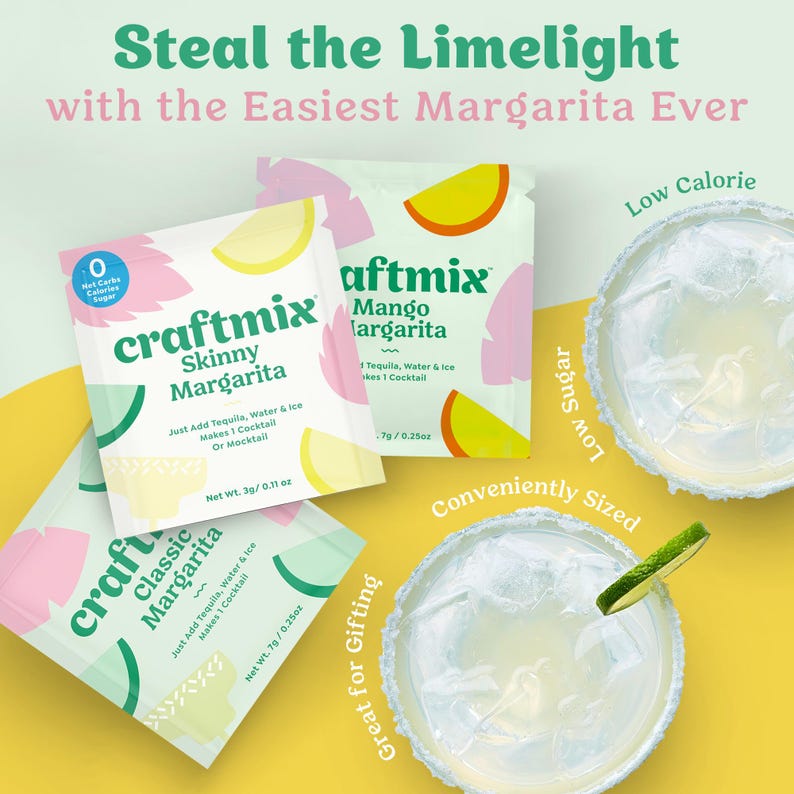 Craftmix Cocktail Mix Margarita Variety 12 Pack Skinny Natural Low ...