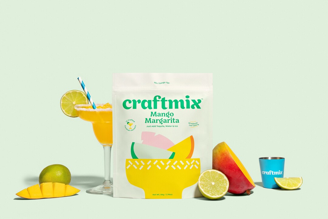 Craftmix Cocktail Mix Mango Margarita Flavor, Skinny Natural Low ...
