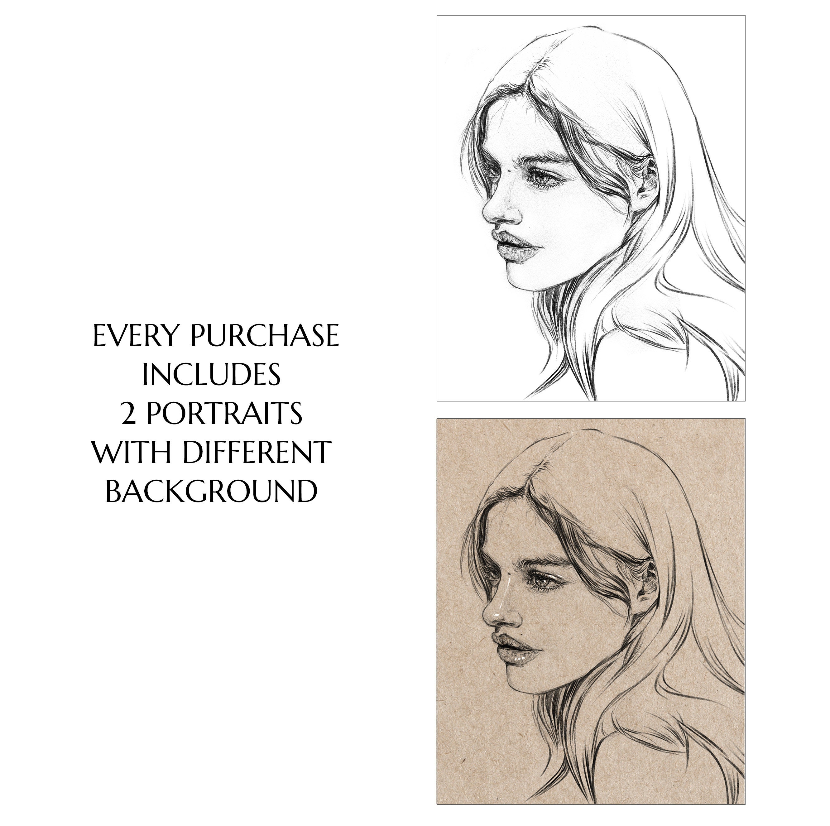 Custom Pencil Digital Portrait | Gift Idea | Realistic Painting From ...