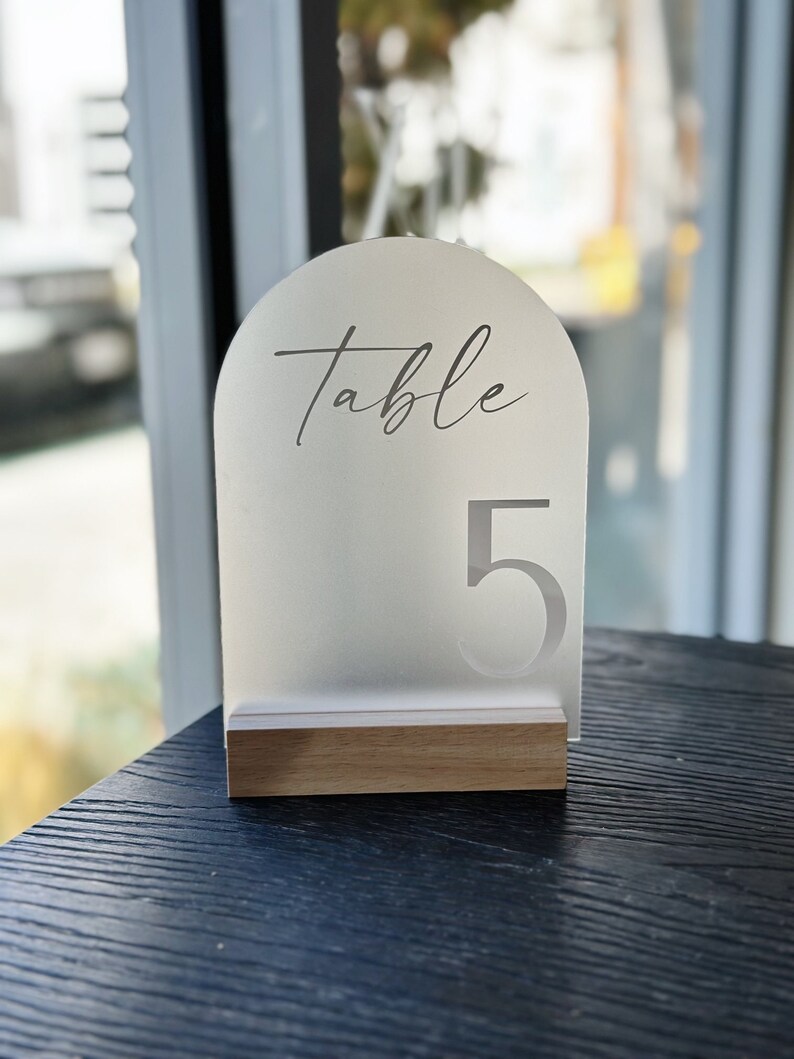 Frosted Acrylic Table Numbers Arch Table Numbers Wedding - Etsy