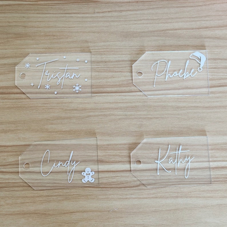 Personalized Christmas Gift Tags Acrylic Gift Tag Airport Nametag ...