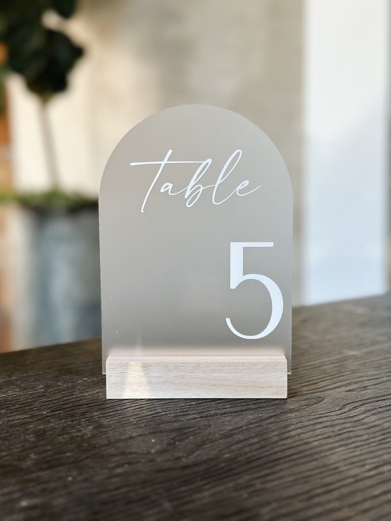 Frosted Acrylic Table Numbers Arch Table Numbers Wedding - Etsy