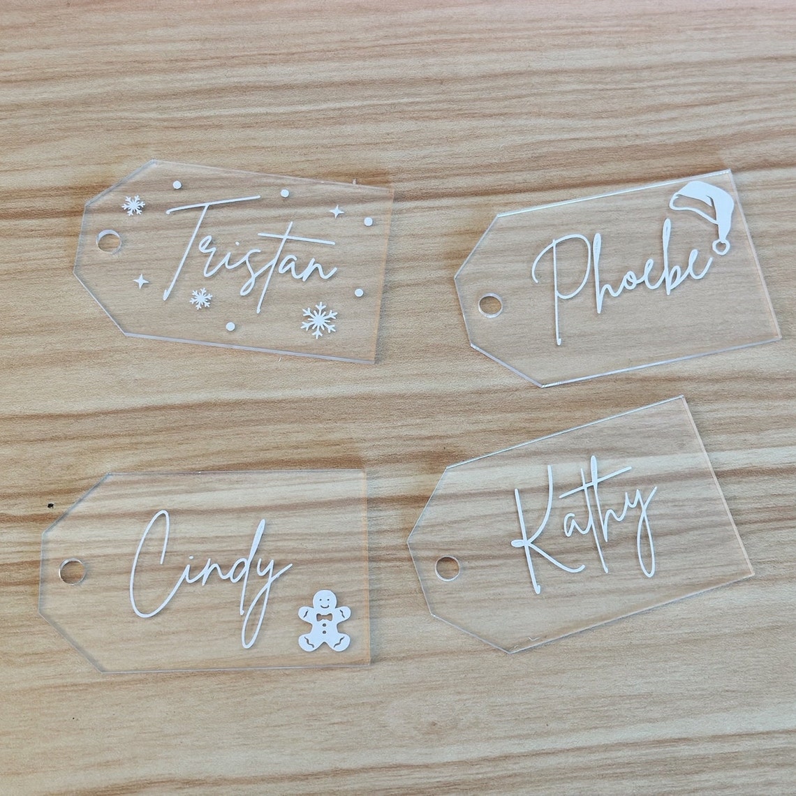 Personalized Christmas Gift Tags Acrylic Gift Tag Airport Nametag ...
