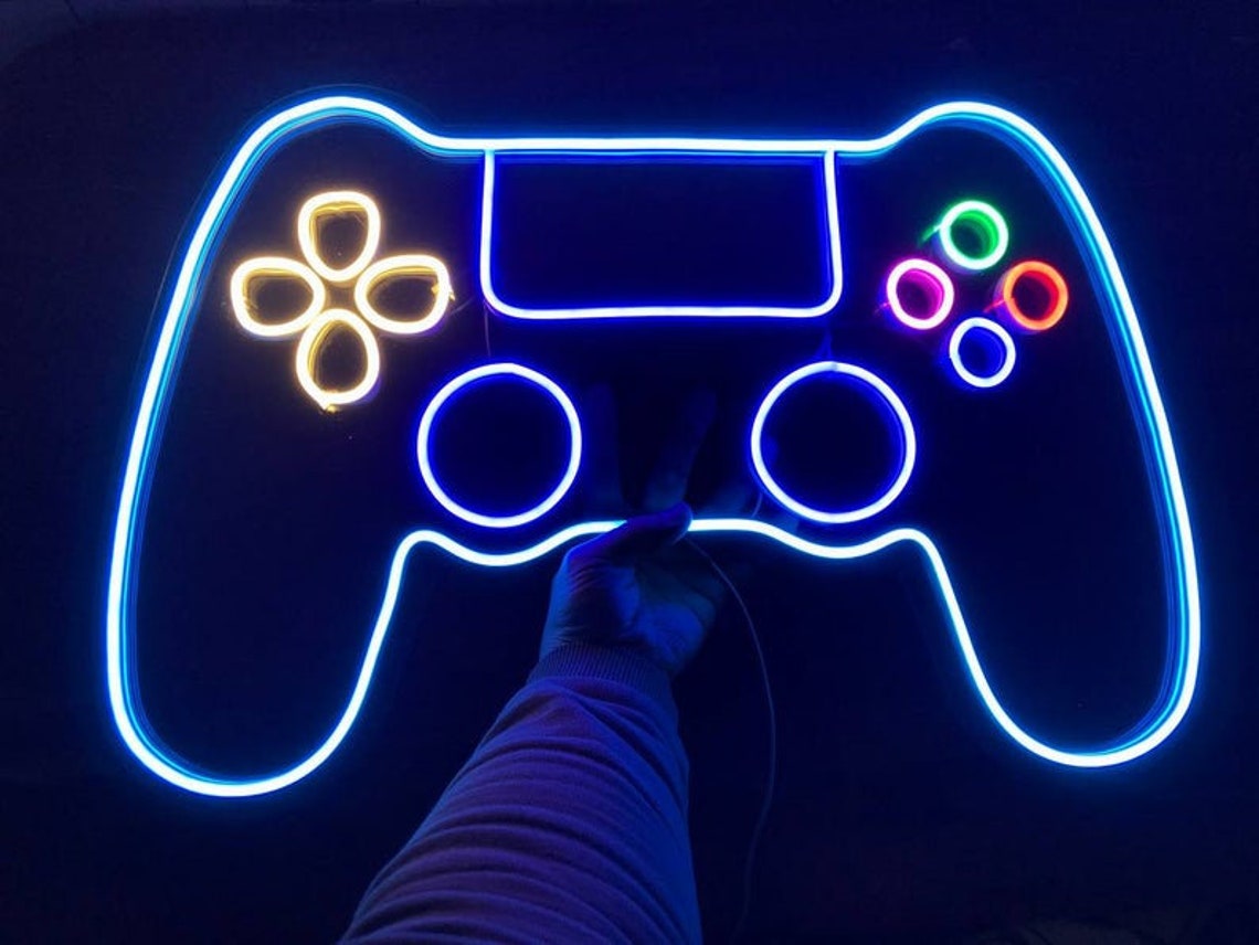 Joystick Neon Sign / Room Home Custom Text Flex Led Neon Light | Etsy