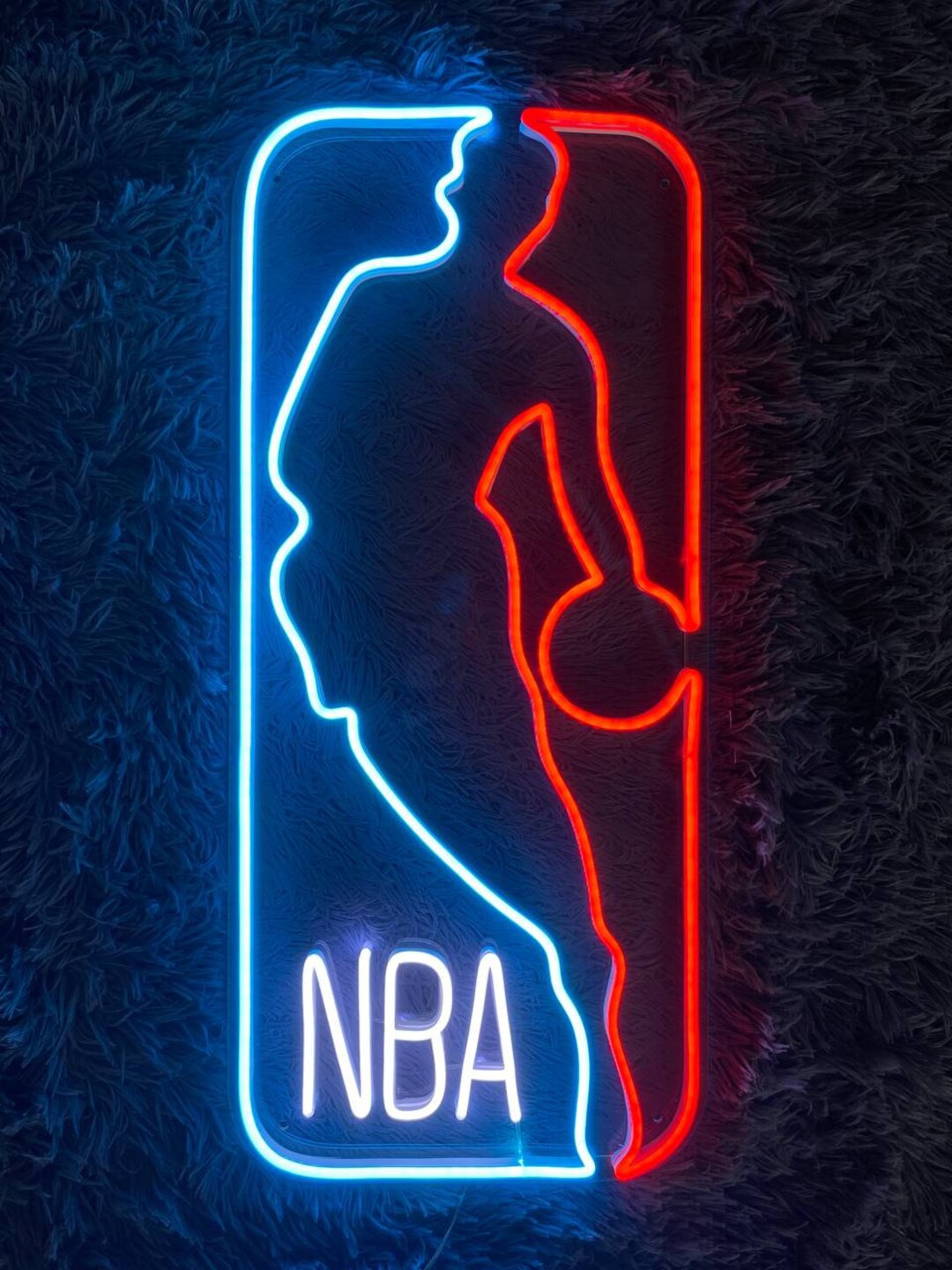 Nba Logo Neon Sign Basketball Player Wall Decor Nba Gift - Etsy
