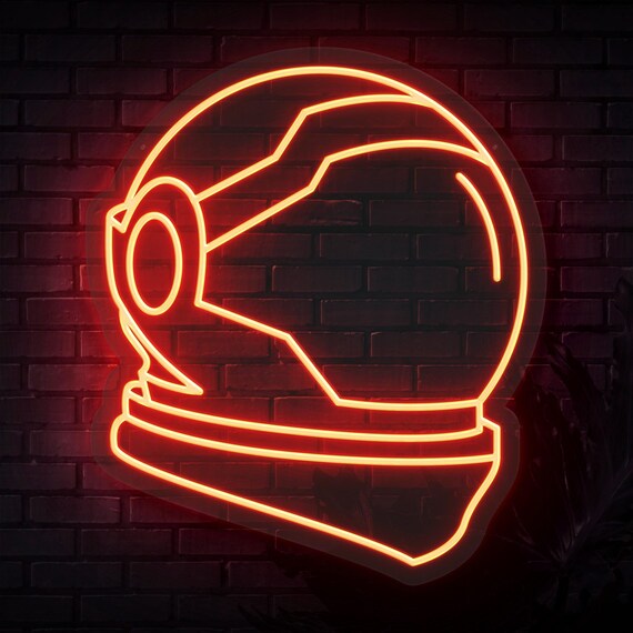 Astronaut Helmet Neon Signs Custom Neon Sign for House and | Etsy