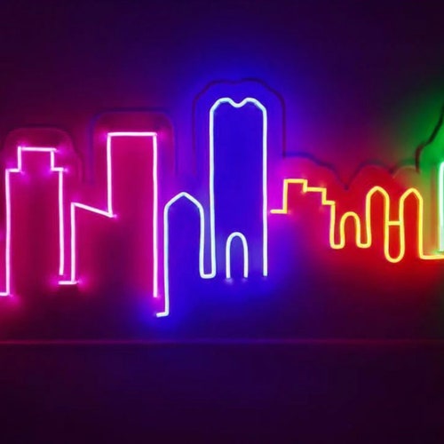 City Skyline Neon Sign Wall Decor City Led Light Sign - Etsy