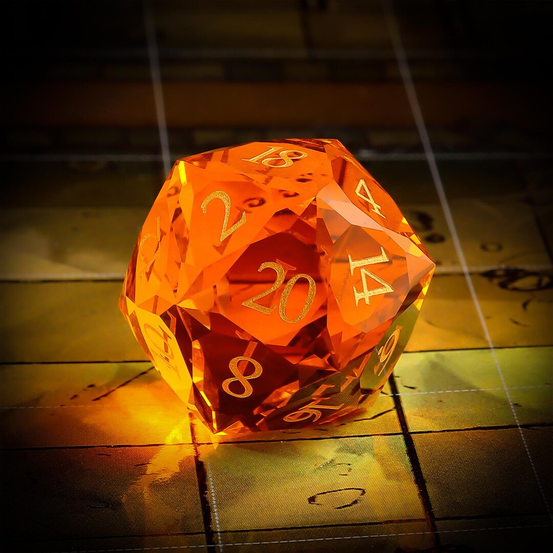 Orange Star Faceset Multi-faceted Prism Glass Dice|fantastic Dnd Glass ...