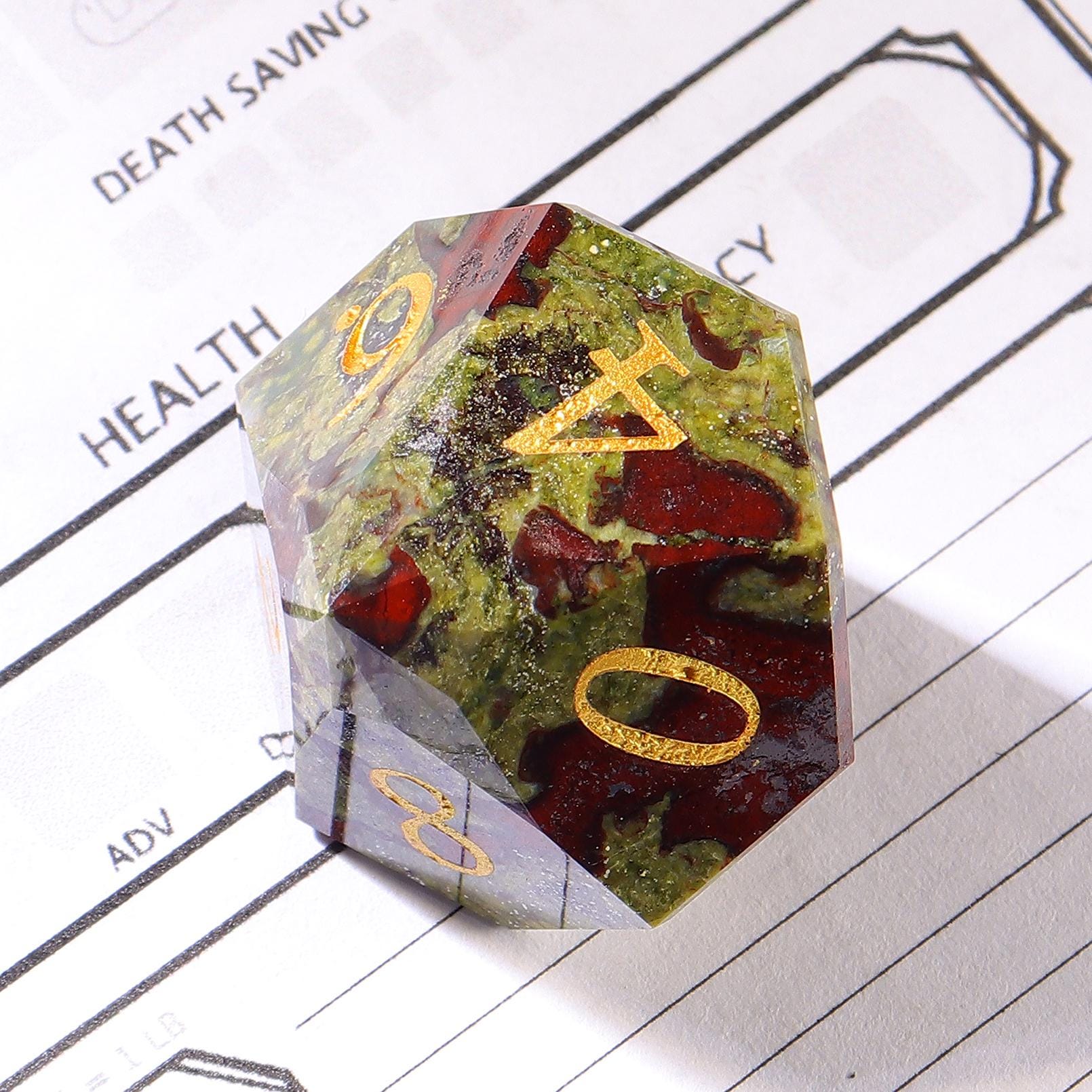 Natural Dungeons Bloodstone Set Multi-faceted Dnd Dice Set | Natual ...