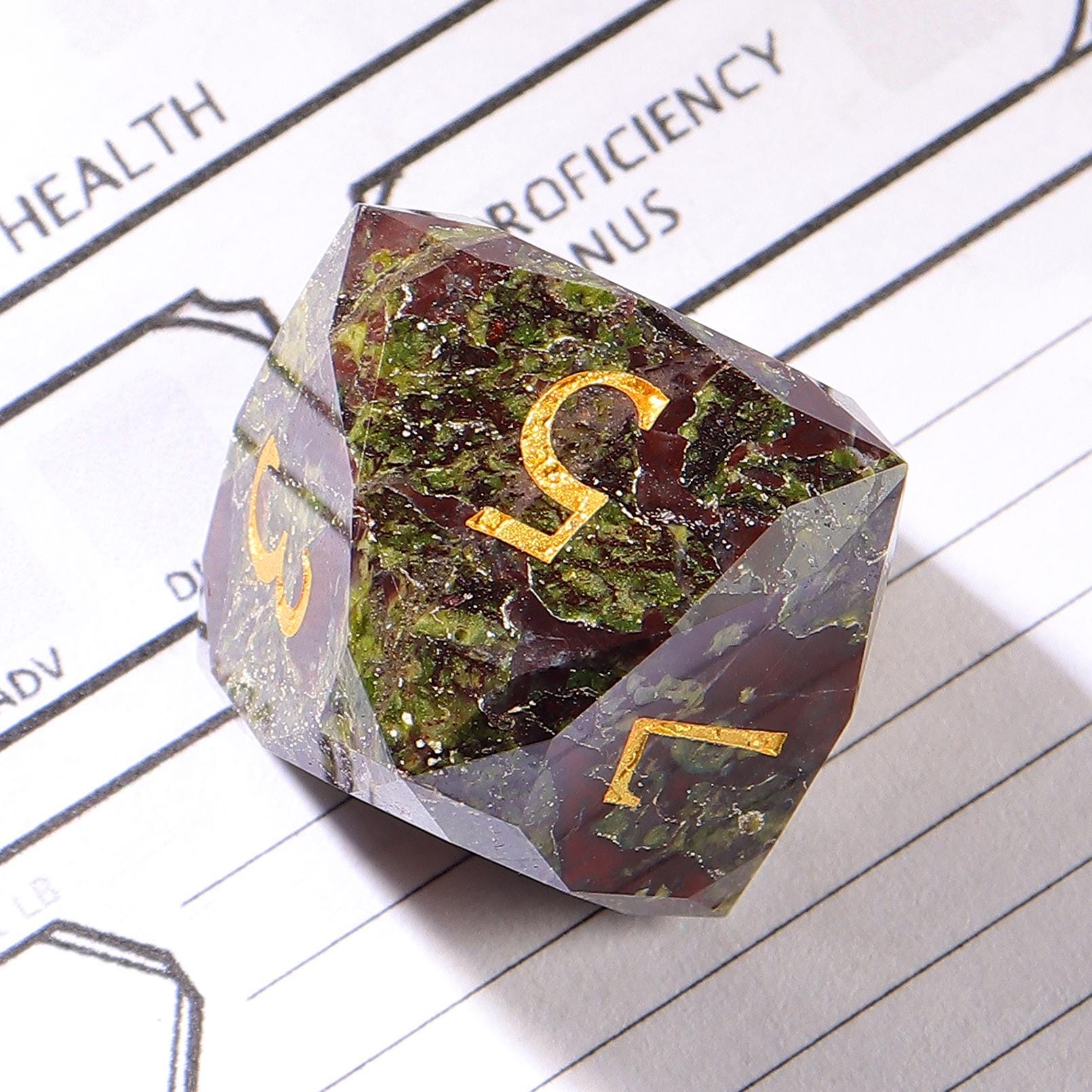 Natural Dungeons Bloodstone Set Multi-faceted Dnd Dice Set | Natual ...