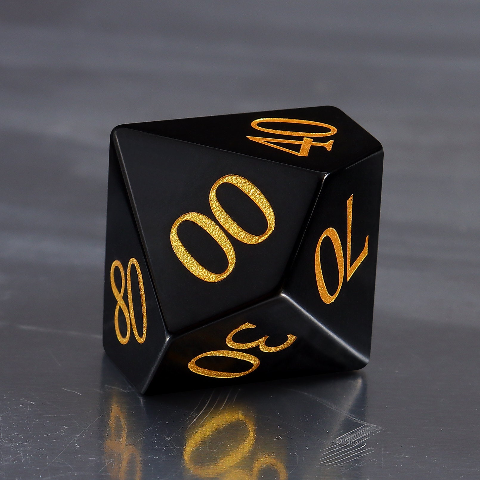 Full Set Natural Black Obsidian Dice Set |gemstone Dnd Dice Set ...