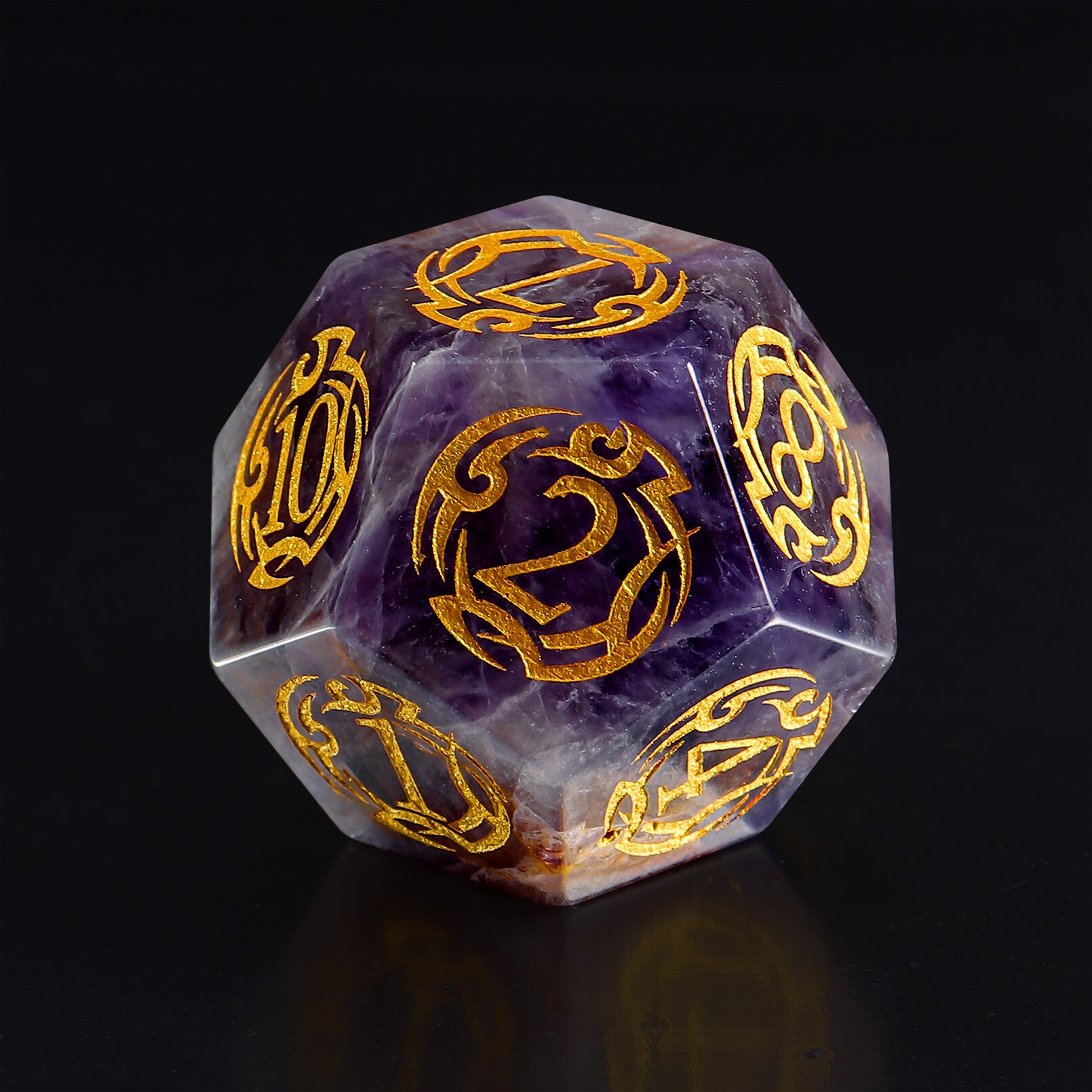 Natural Amethyst Dnd Dice Set| Gemstone Dice |birthstone Gifts ...