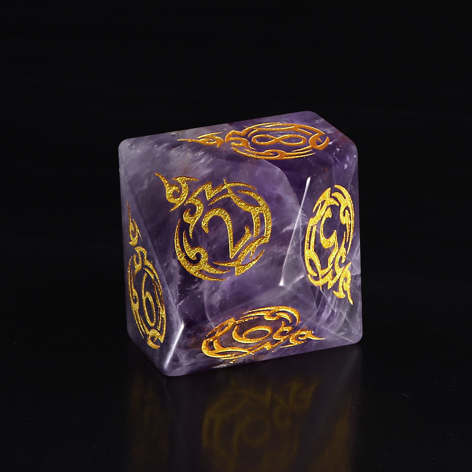 Natural Amethyst Dnd Dice Set| Gemstone Dice |birthstone Gifts ...