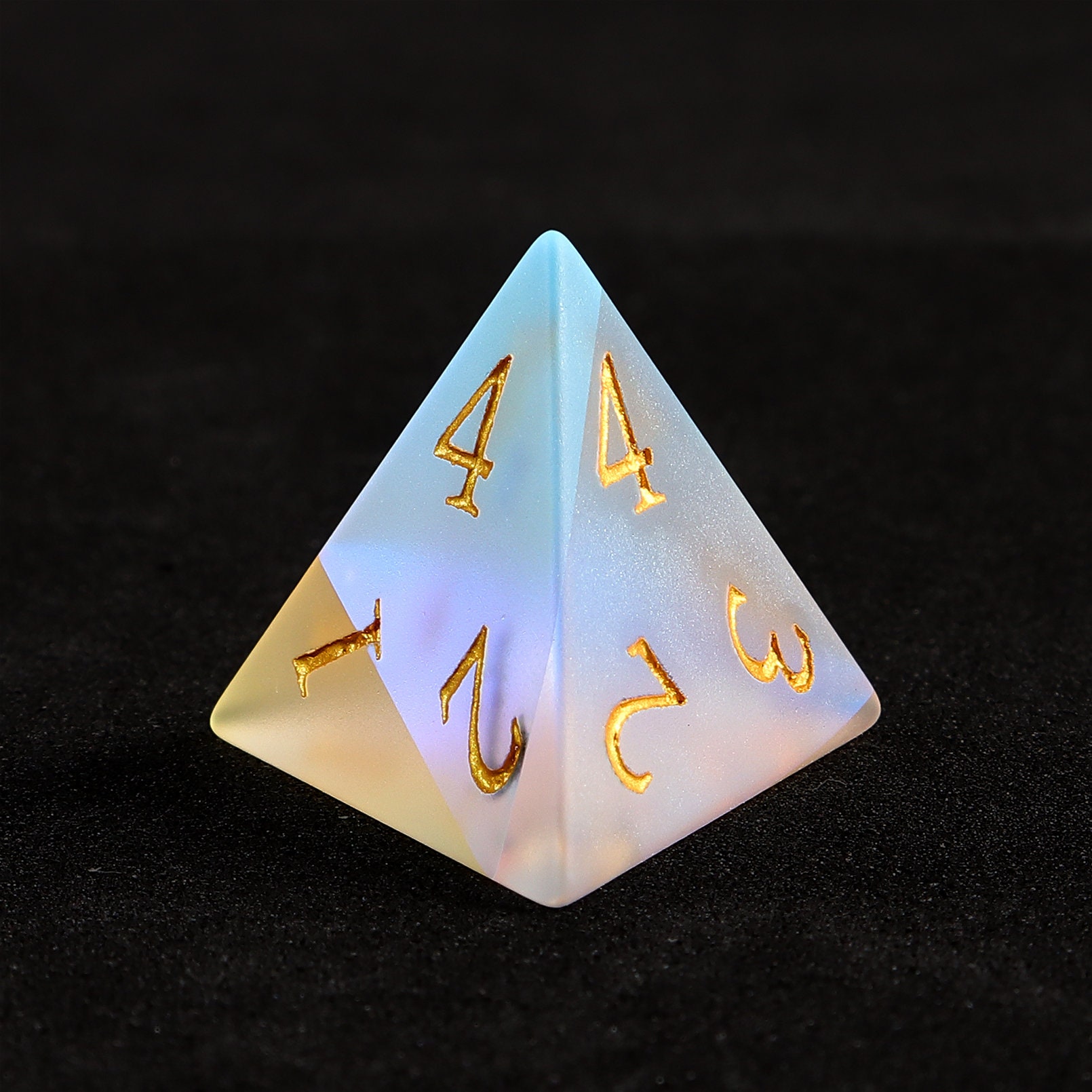Full Set Frosted Dichroic Glass Polyhedral Dnd Dice Set Gemstone Set ...