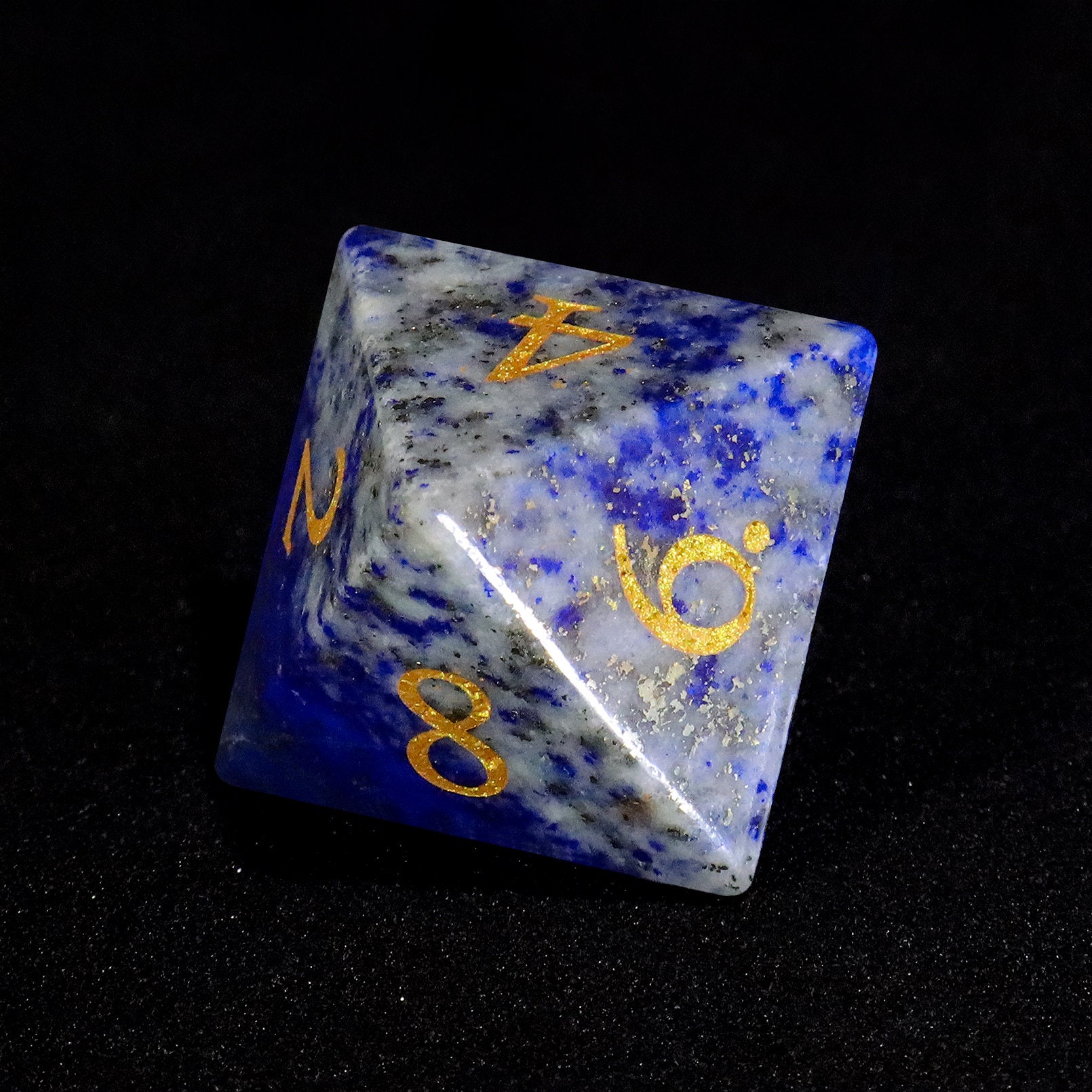 Full Set Natural Lapis Lazuli Dnd Dice Set |gemstone Dice Set| Dungeons ...