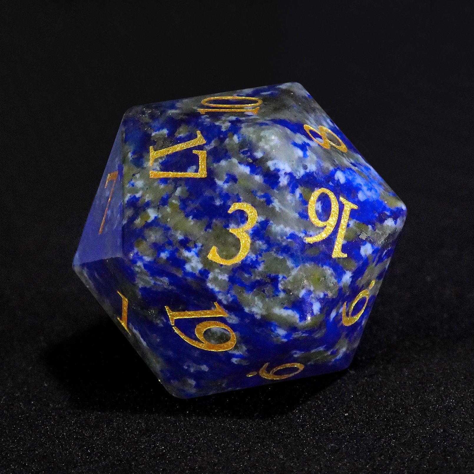 Full Set Natural Lapis Lazuli Dnd Dice Set |gemstone Dice Set| Dungeons ...