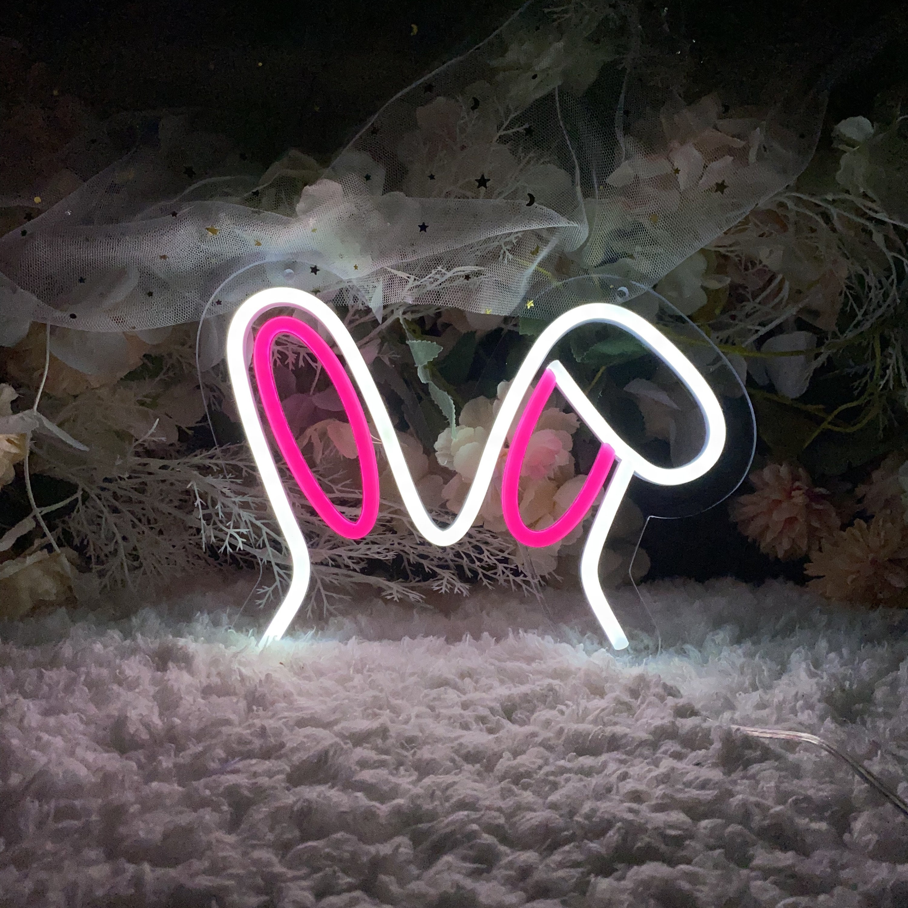 Bunny Ears Neon Sign, Rabbit Ears Neon Sign,coffee Shop Decor, Cake ...
