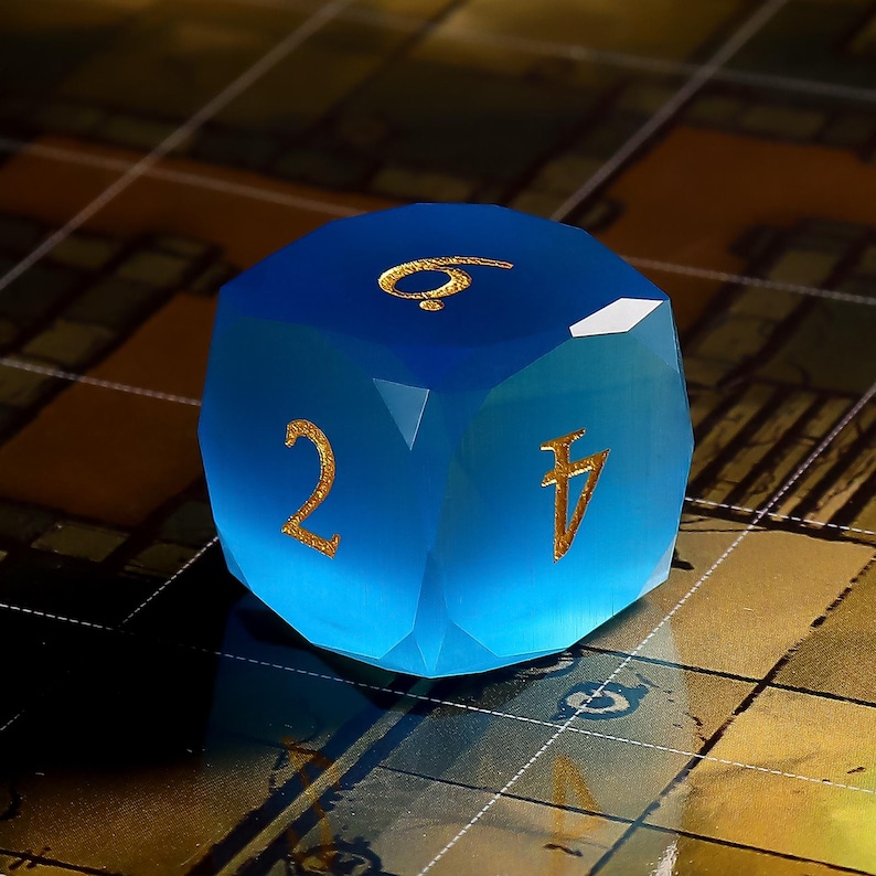 Full Set Aquamarine Cat's Eyes Dnd Dice Set | Star Faceset Multi ...