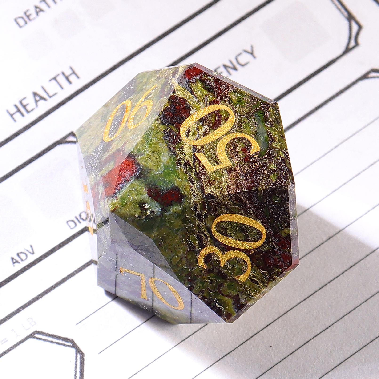 Natural Dungeons Bloodstone Set Multi-faceted Dnd Dice Set | Natual ...