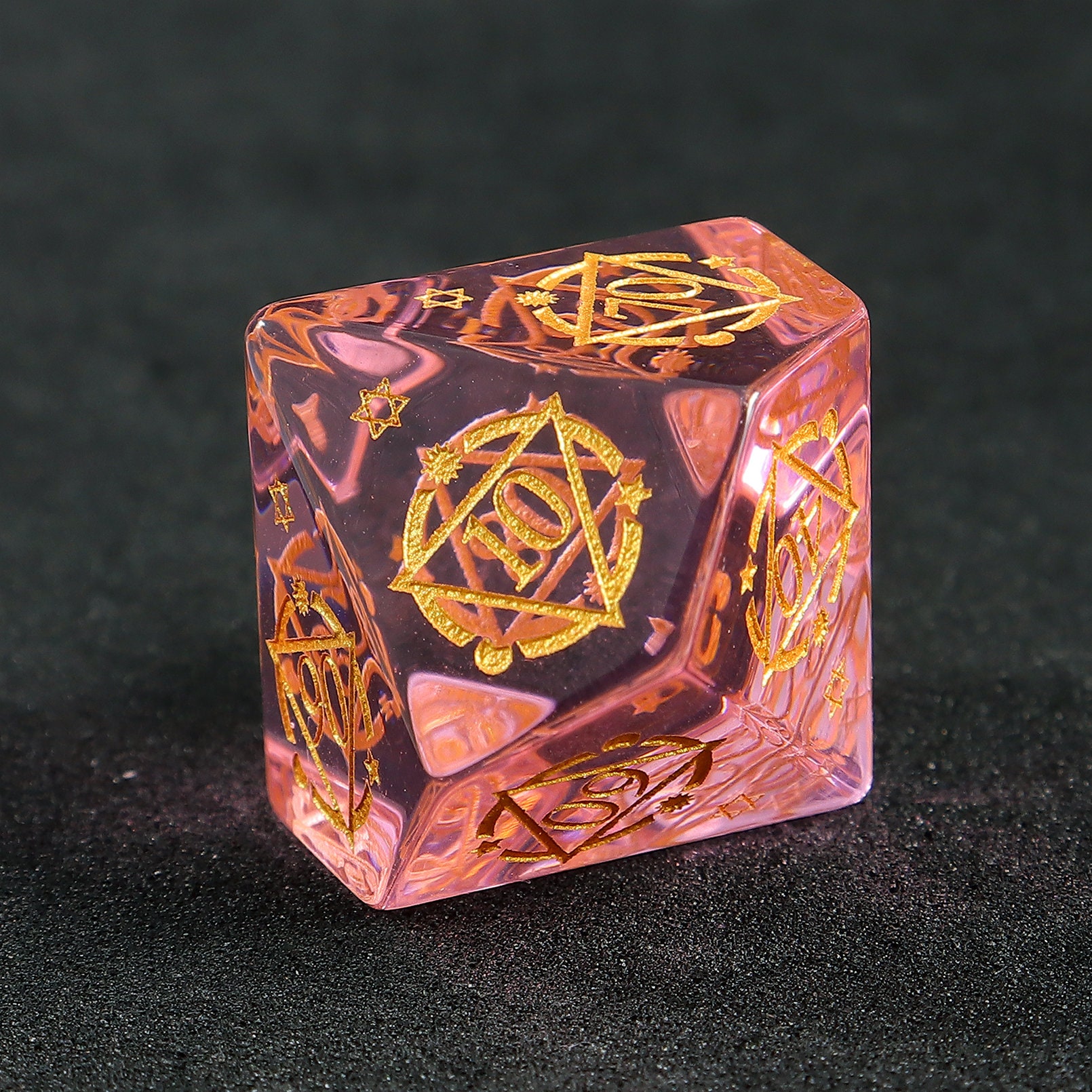 Full Set Star Pink Glass Polyhedral Dnd Dice Set Gemstone Set| Dungeons ...
