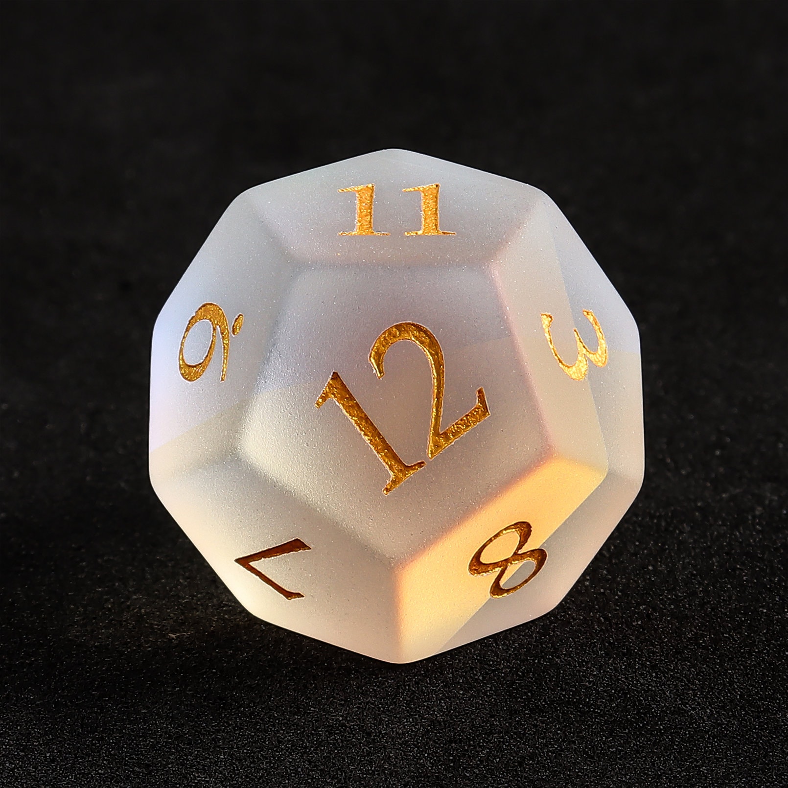 Full Set Frosted Dichroic Glass Polyhedral Dnd Dice Set Gemstone Set ...