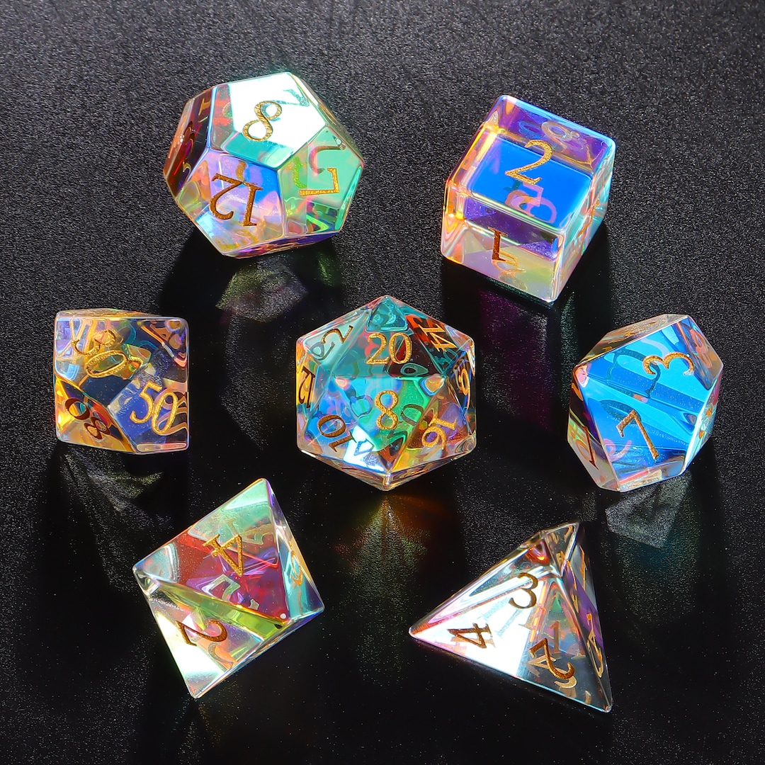 Fantastic Dnd Glass Dice Set |gemstone Dice Set| - Etsy