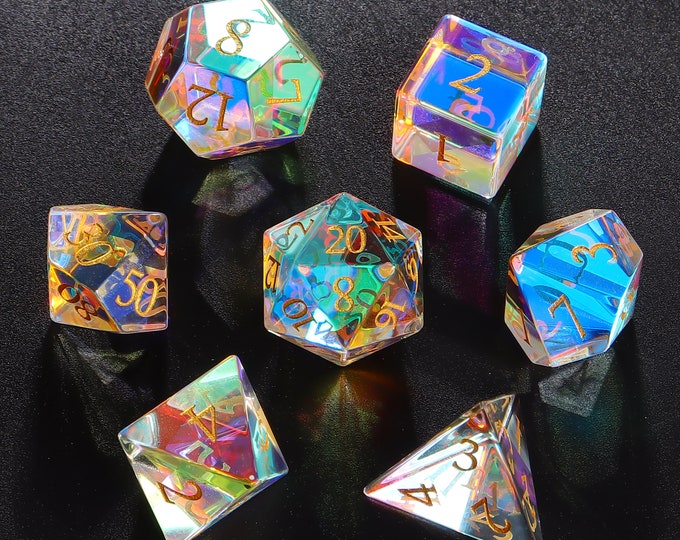 Obsidian Rose Dnd Dice Set, Polyhedral D&D Dice, Dungeons and Dragons ...