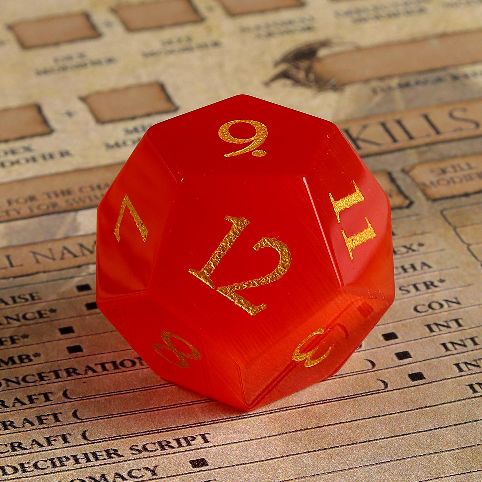 Red Cat's Eyes Dnd Dice Set Gemstone Dnd Dice Set Dungeons and Dragons Tabletop Gaming RPG DND ...