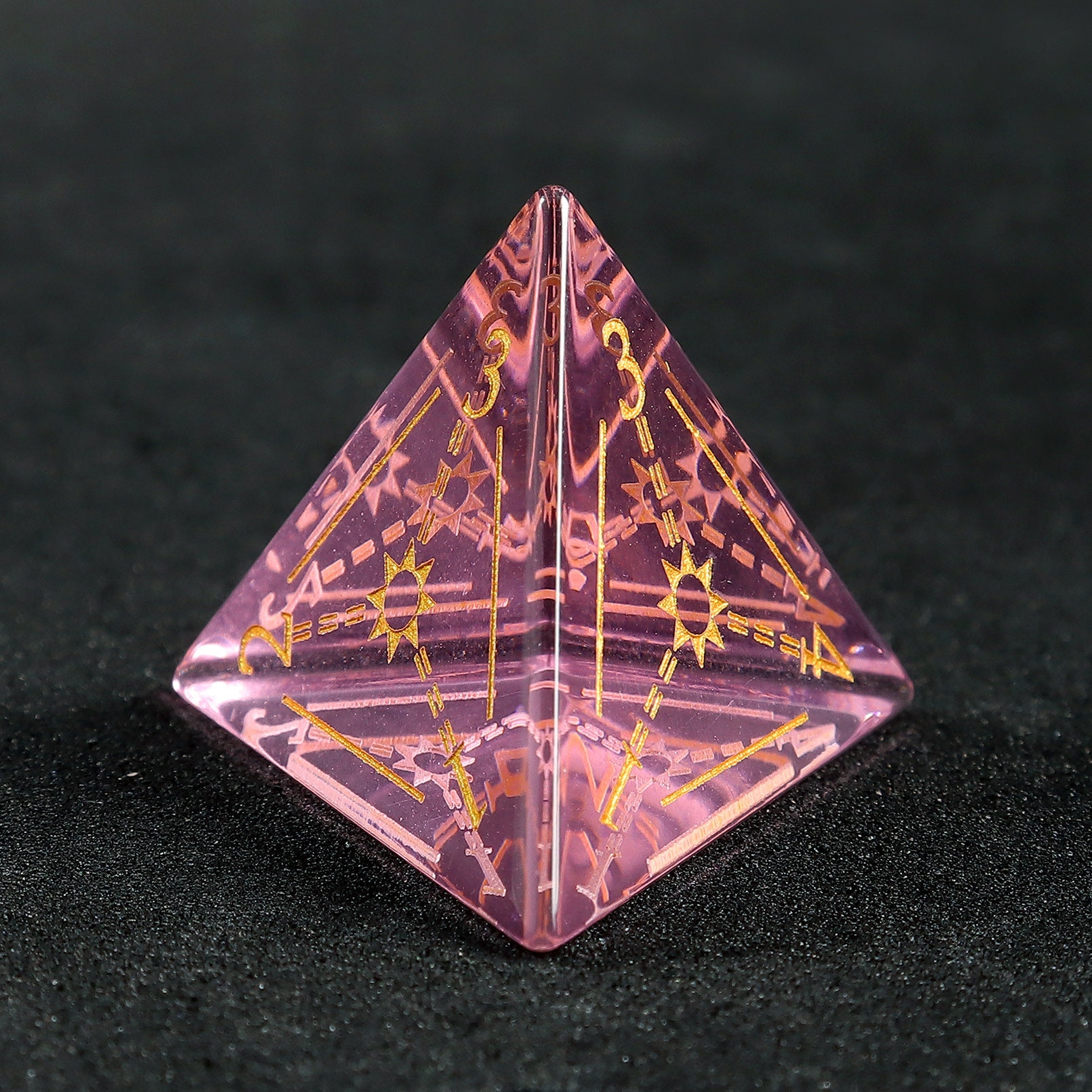 Full Set Star Pink Glass Polyhedral Dnd Dice Set Gemstone Set| Dungeons ...