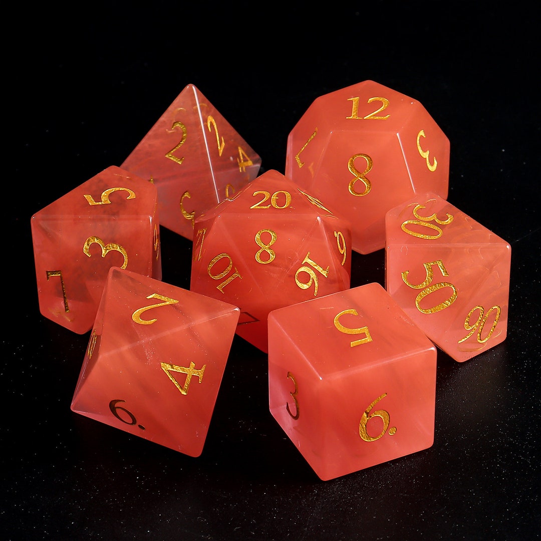 Watermelon Red Dnd Dice Set |gemstone Dnd Dice Set| Dungeons and ...