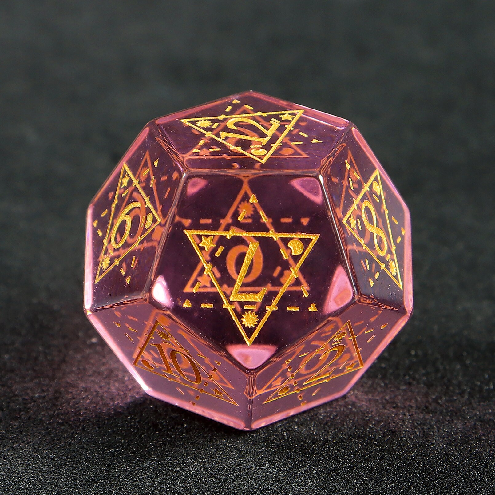 Full Set Star Pink Glass Polyhedral Dnd Dice Set Gemstone Set| Dungeons ...