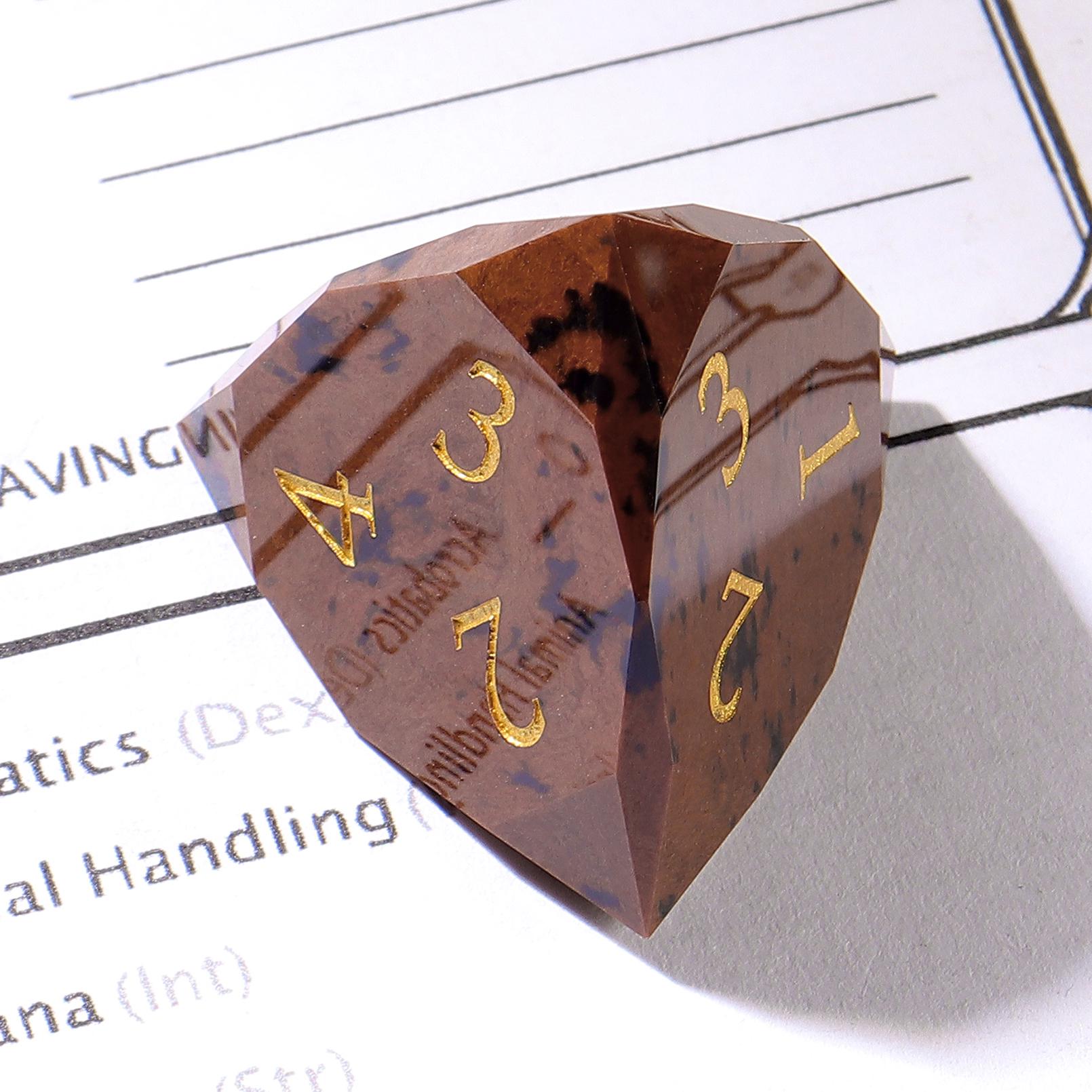 Natural Mahogany Obsidian Set Multi-faceted Dnd Dice Set Hand Polished ...
